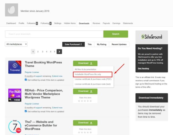 Hướng dẫn mua Themes trên Themeforest và cách cài đặt - GetTheme.Net
